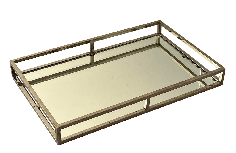 20th Century Mirror & Chrome Cocktail Tray - Mid Century Accessories ...