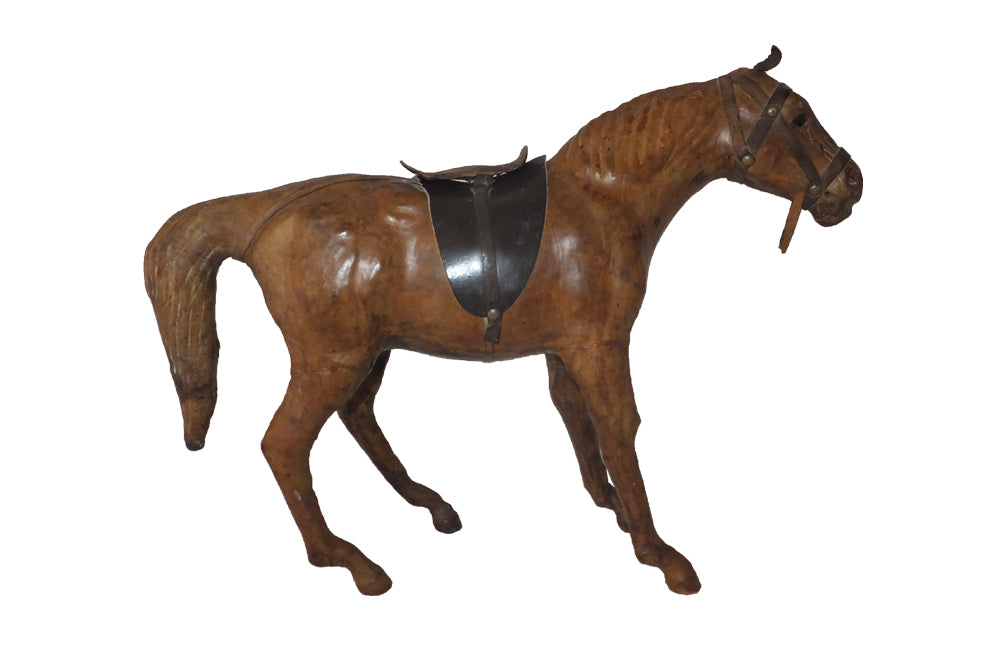 DECORATIVE VINTAGE LEATHER HORSE-AD & PS ANTIQUES – AD & PS Antiques