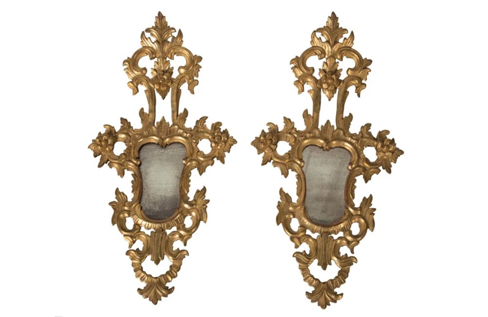 PAIR OF VENETIAN CARVED GILTWOOD MIRRORS-AD & PS ANTIQUES – AD & PS ...