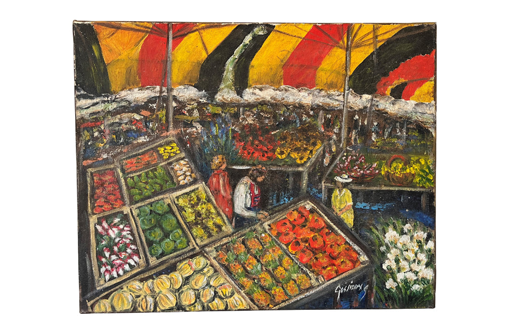 'Market Day' Signed Oil On Canvas - Decorative Antiques – AD & PS Antiques